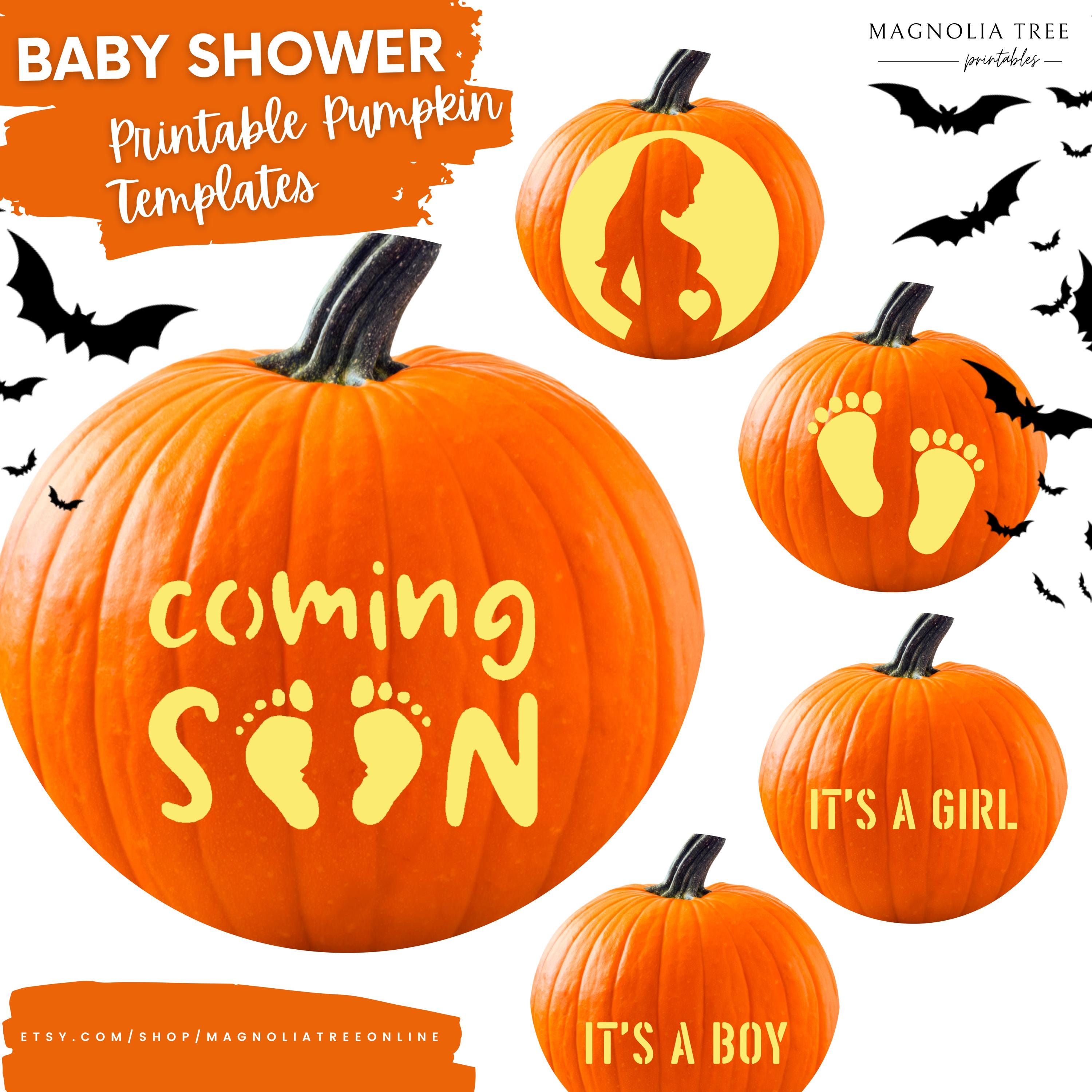 Baby Shower Pumpkin Carving Templates Printable Pregnancy & Gender ...
