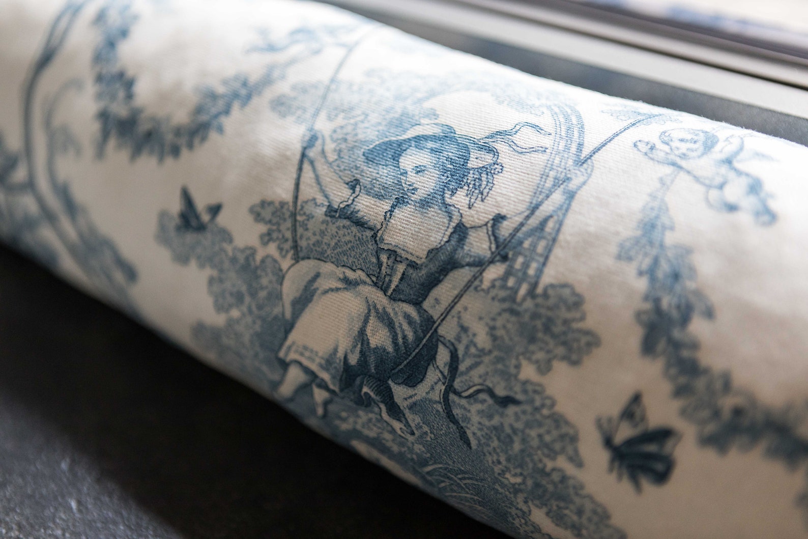 Draft Stop / Draft Cushion / Toile De Jouy / Blue White Decoration ...