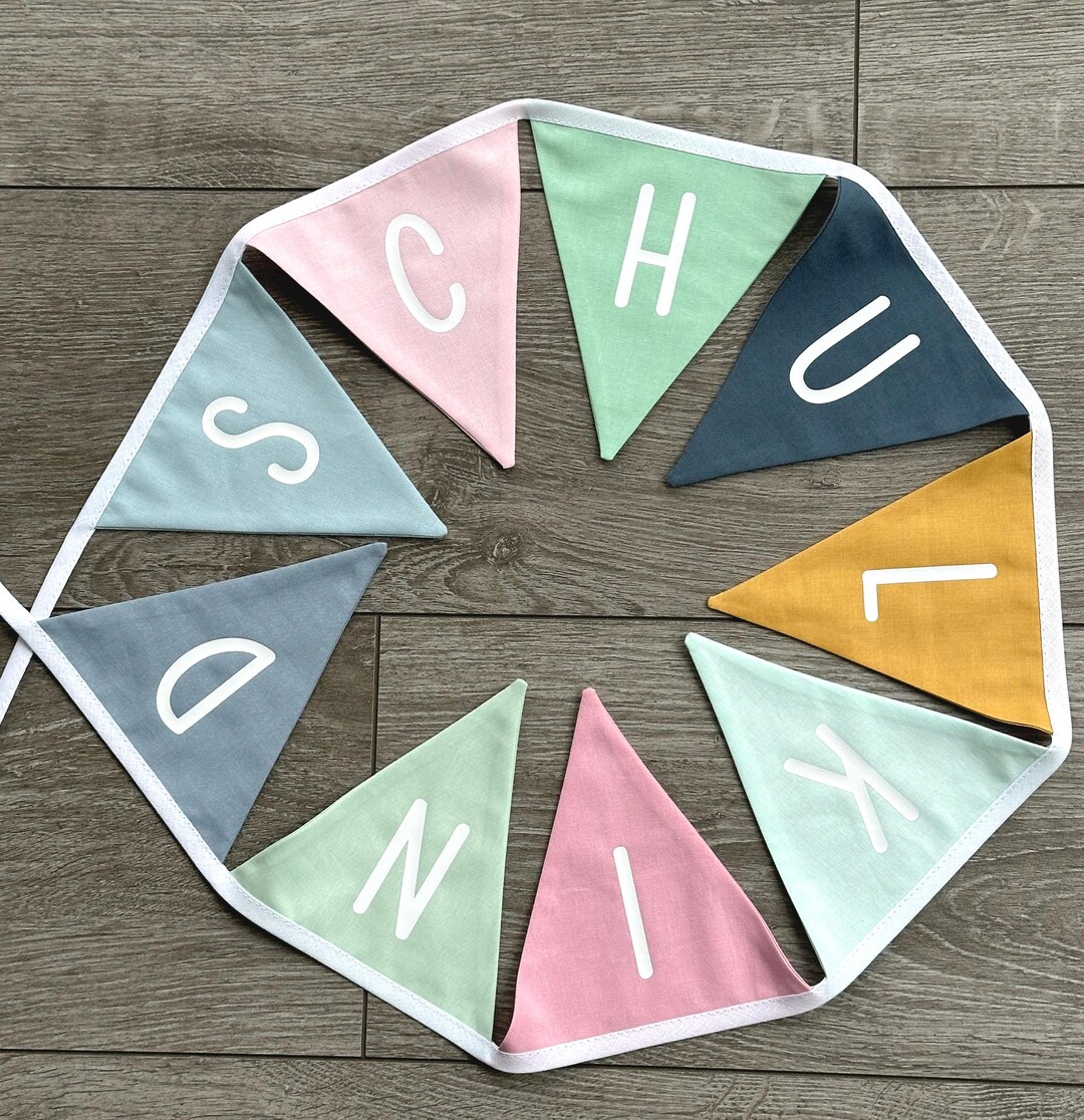 Wimpelkette Schulkind, Wimpelkette Einschulung, Geschenk Einschulung, Deko Einschulung, Bunt - Etsy