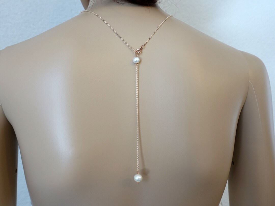 Bridal Jewelry Fine Front and Back Chain in Rose Gold With - Etsy