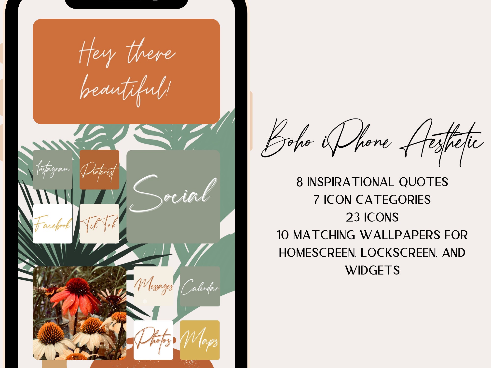 Paper & Party Supplies Widgetsmith Shortcuts Widget Photos Boho ...