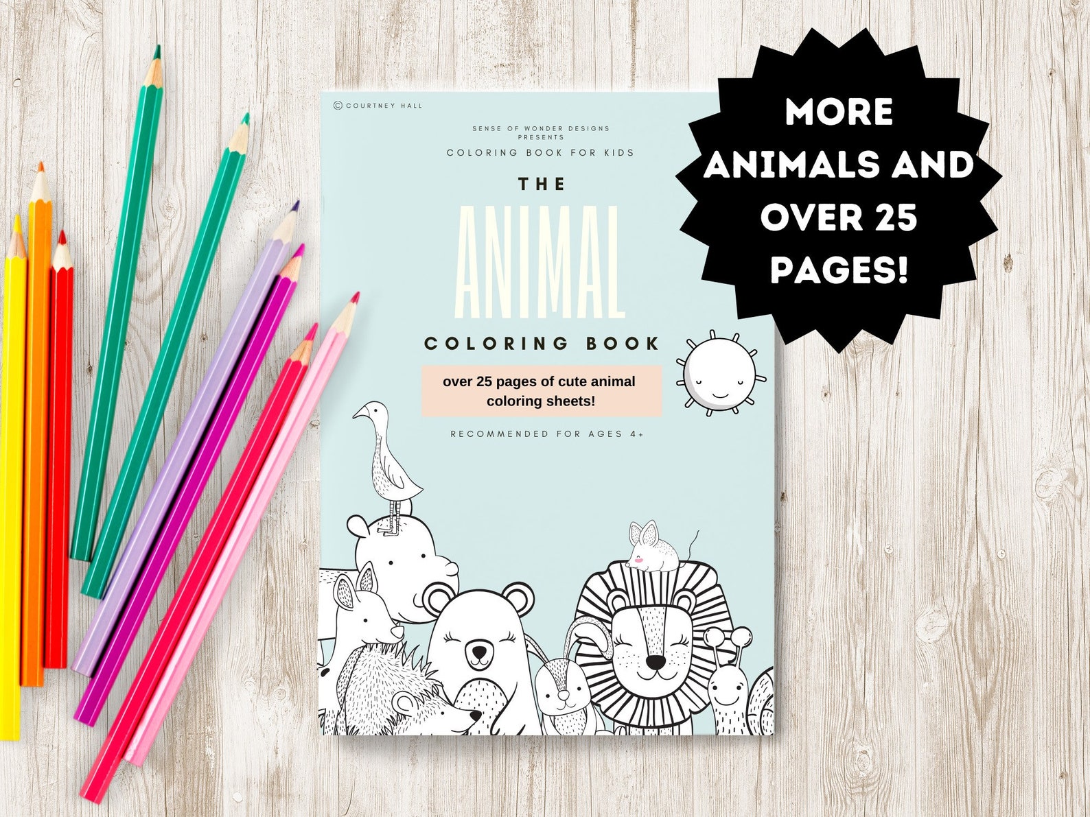 Animal Coloring Book for Kids Printable Coloring Book for - Etsy