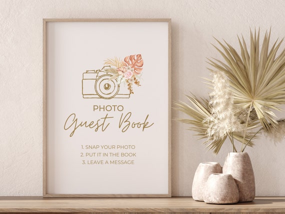 Boho Guest Book Sign Boho Wedding Guest Book Sign Blush - Etsy