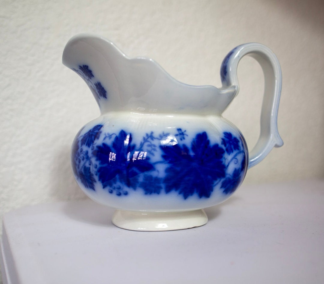 Antique Gefle Vinranka Sweden Blue Grape Vine & Leaves Small Pitcher - Etsy