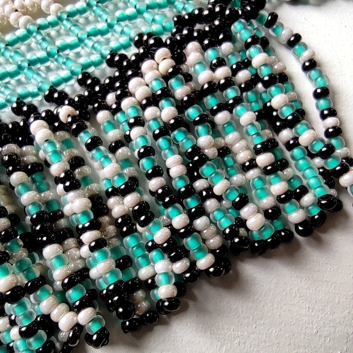 Beaded Scarf Necklace, Fringe Beaded Choker - Etsy
