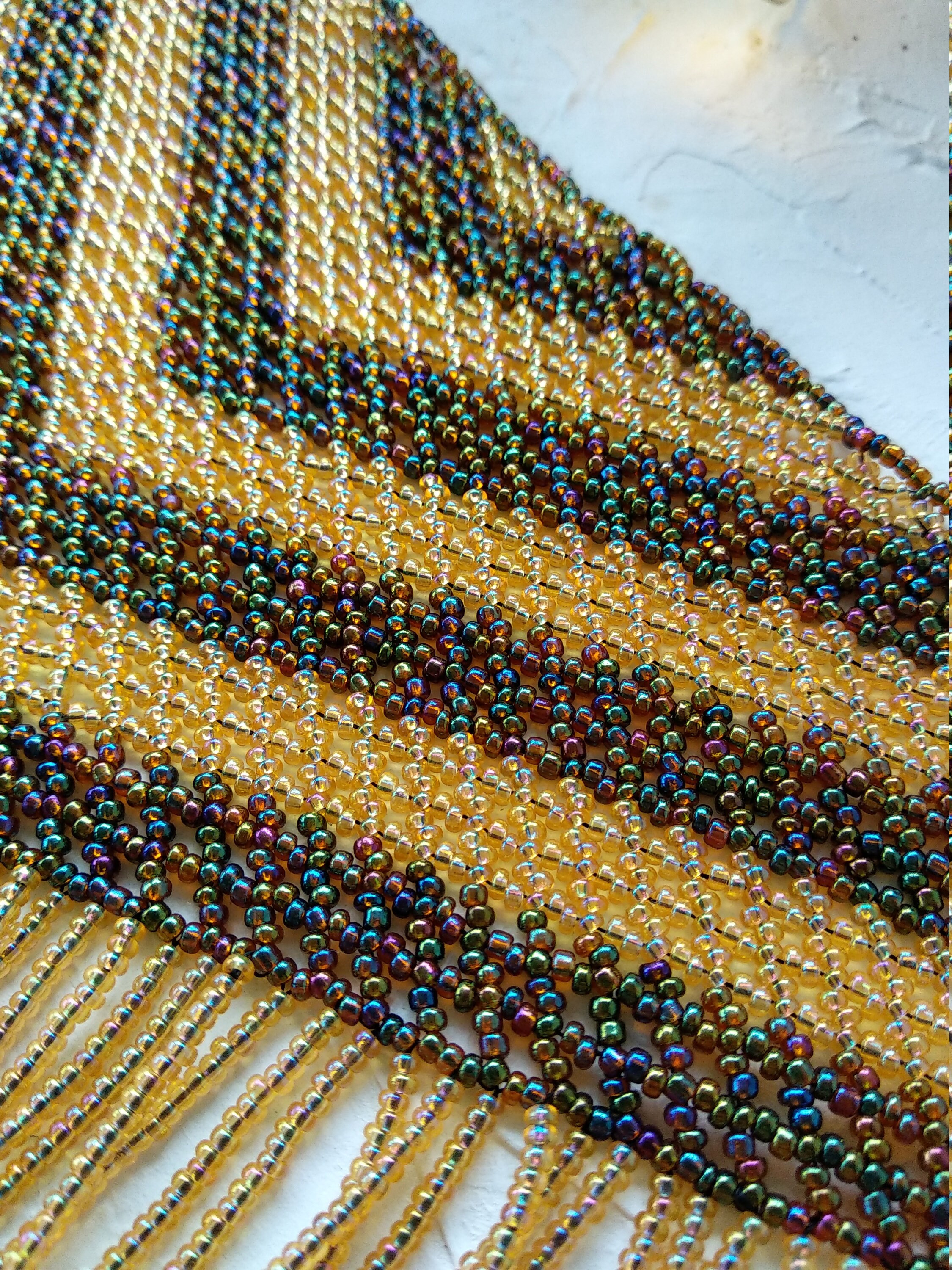 Beaded Scarf Necklace Beaded Netted Necklace Beaded Netted - Etsy