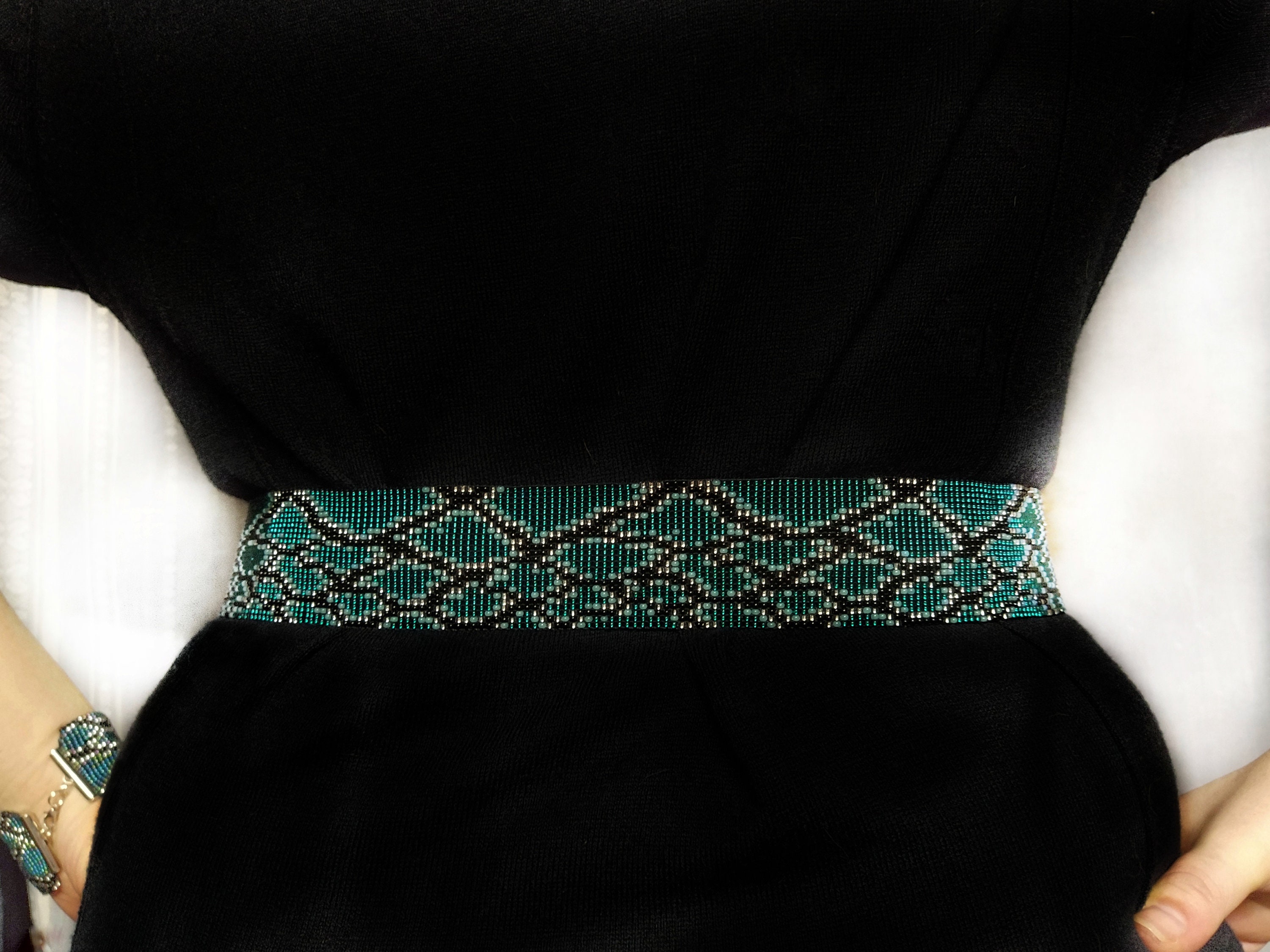Beaded Belt Beaded Loom Belt Green Beaded Belt Snake Beaded - Etsy