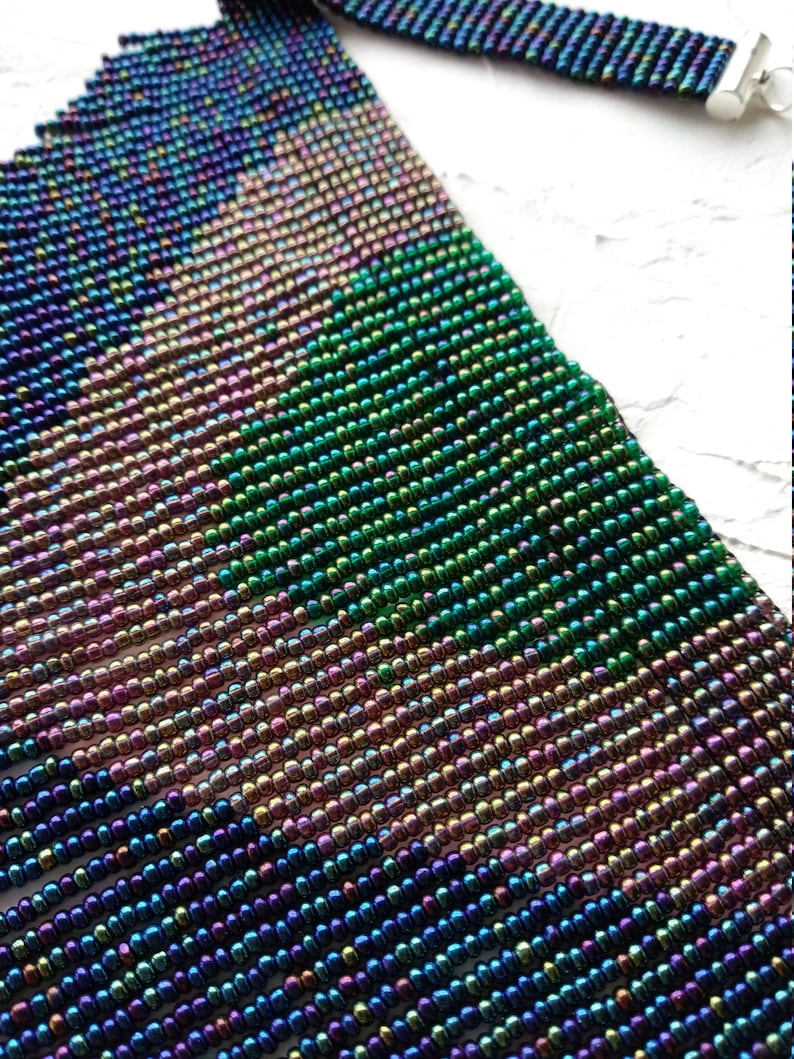 Seed Bead Fringe Choker Seed Bead Fringe Necklace Boho - Etsy