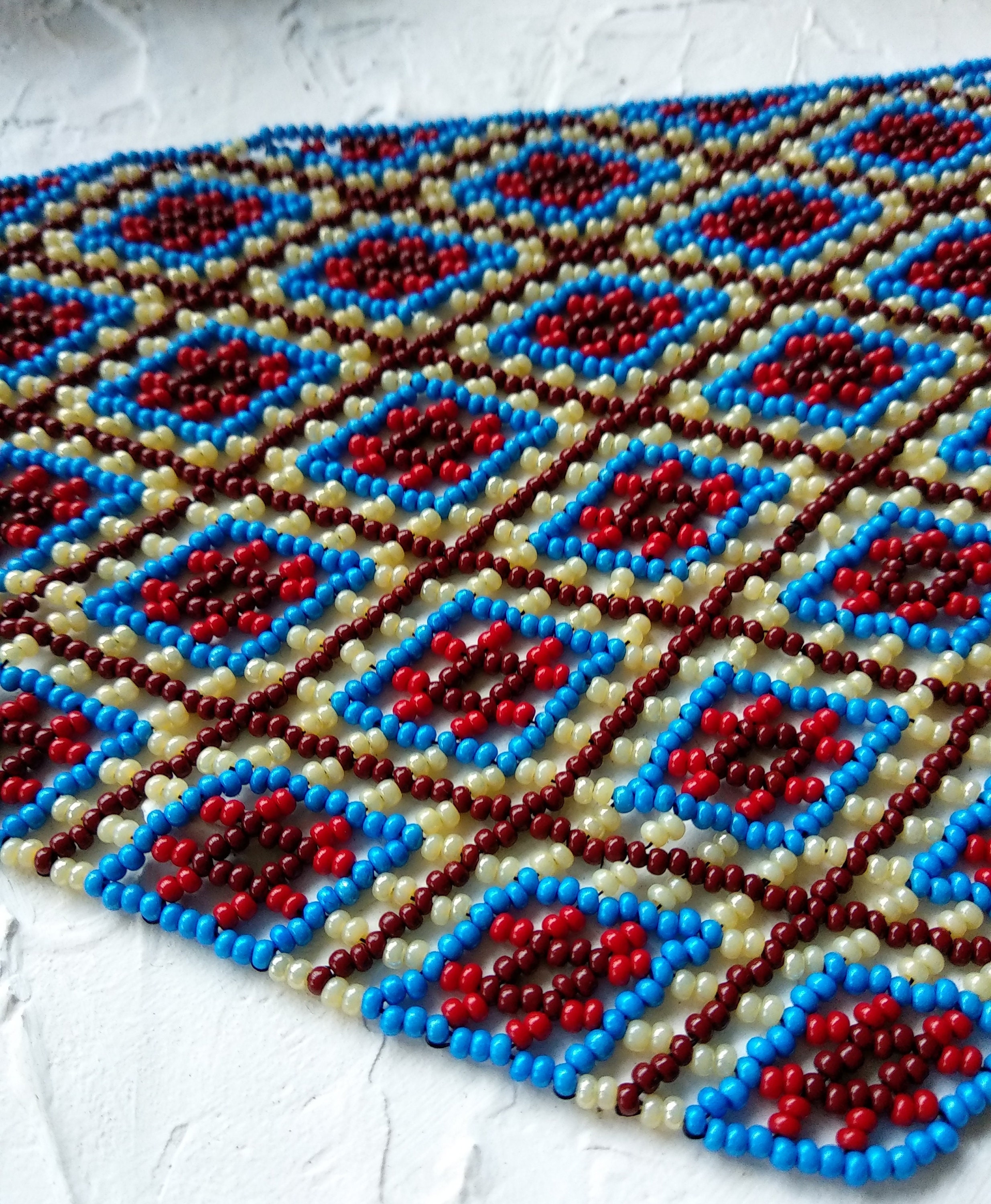 Beaded Scarf Necklace Beaded Netted Scarf Beaded Netted - Etsy