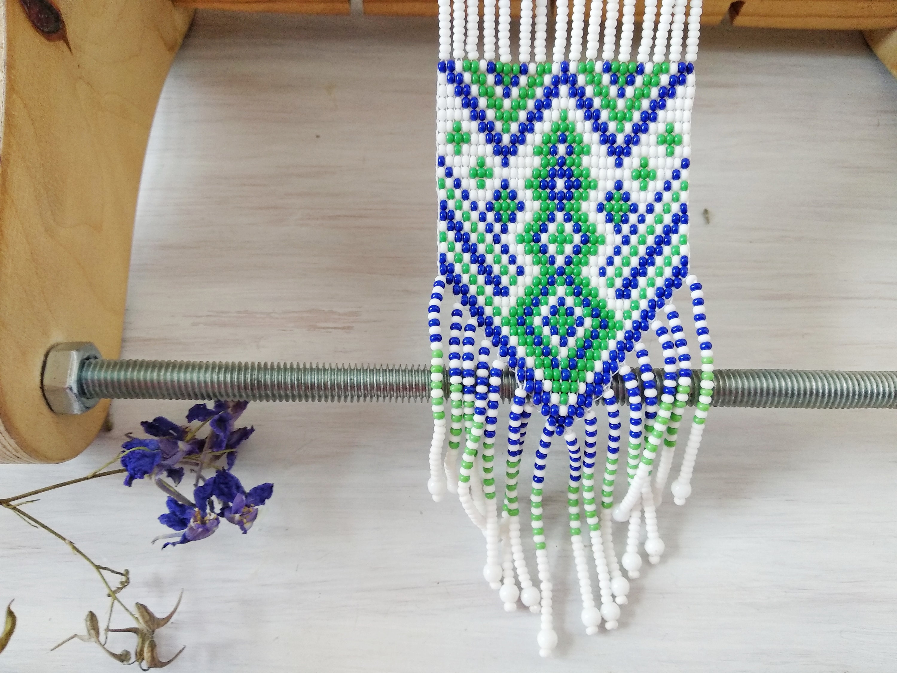 Bead Loom Necklace Gerdan Geometric Pattern Mullti Strand - Etsy