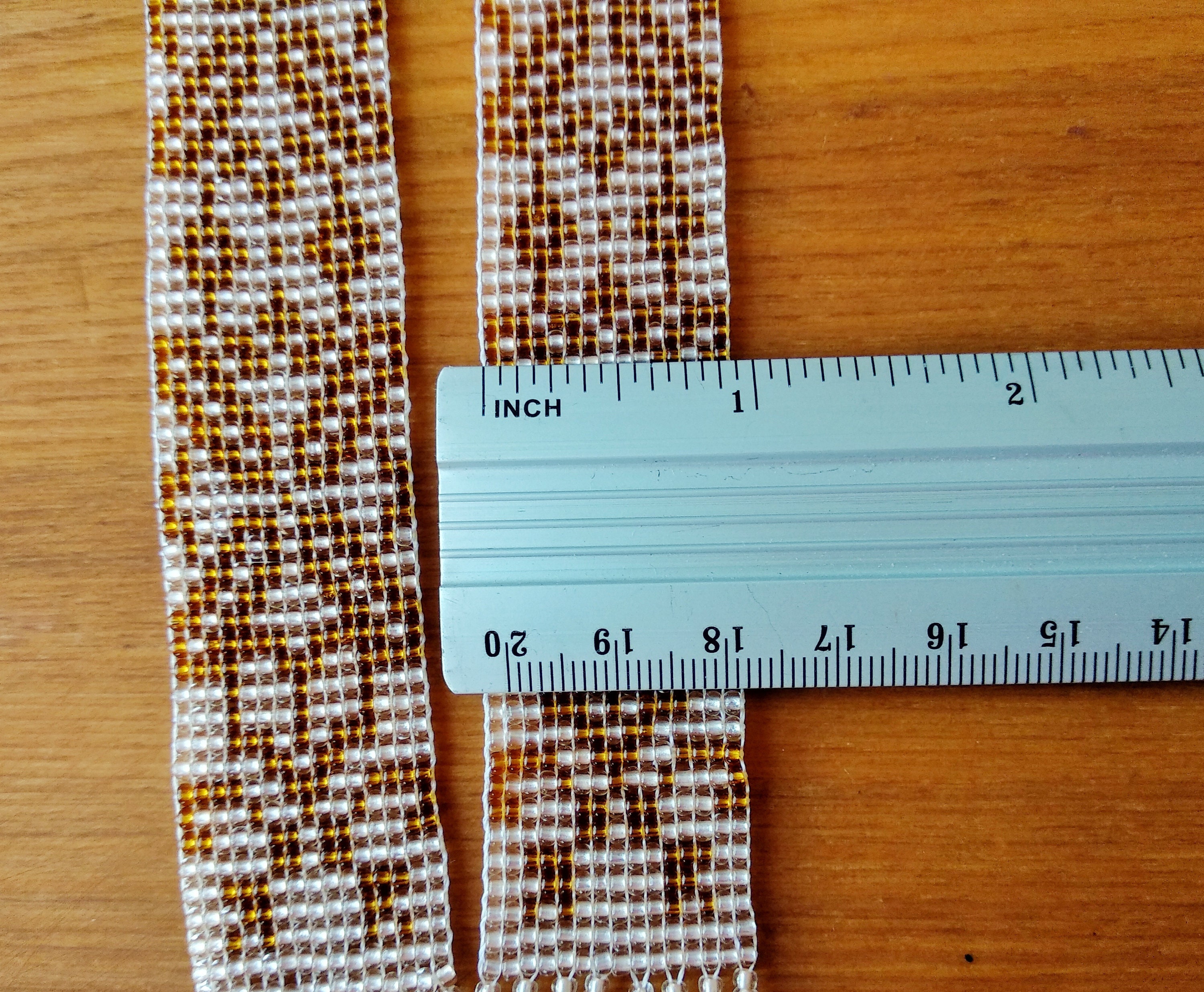 Beige and Brown Beaded Loom Necklace With Native Ethnic Gometric ...