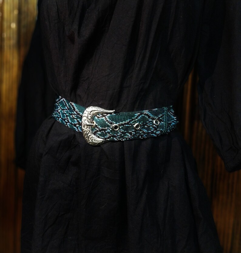 Beaded Belt Beaded Loom Belt Green Beaded Belt Snake Beaded - Etsy