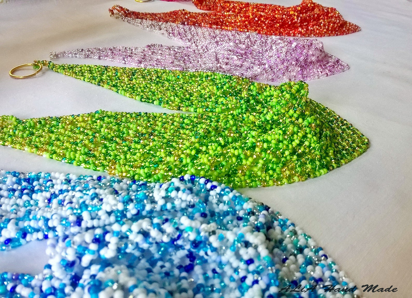 Tutorial Beaded Scarf Necklace, DIY Beaded Scarf Necklace, PDF Beaded ...