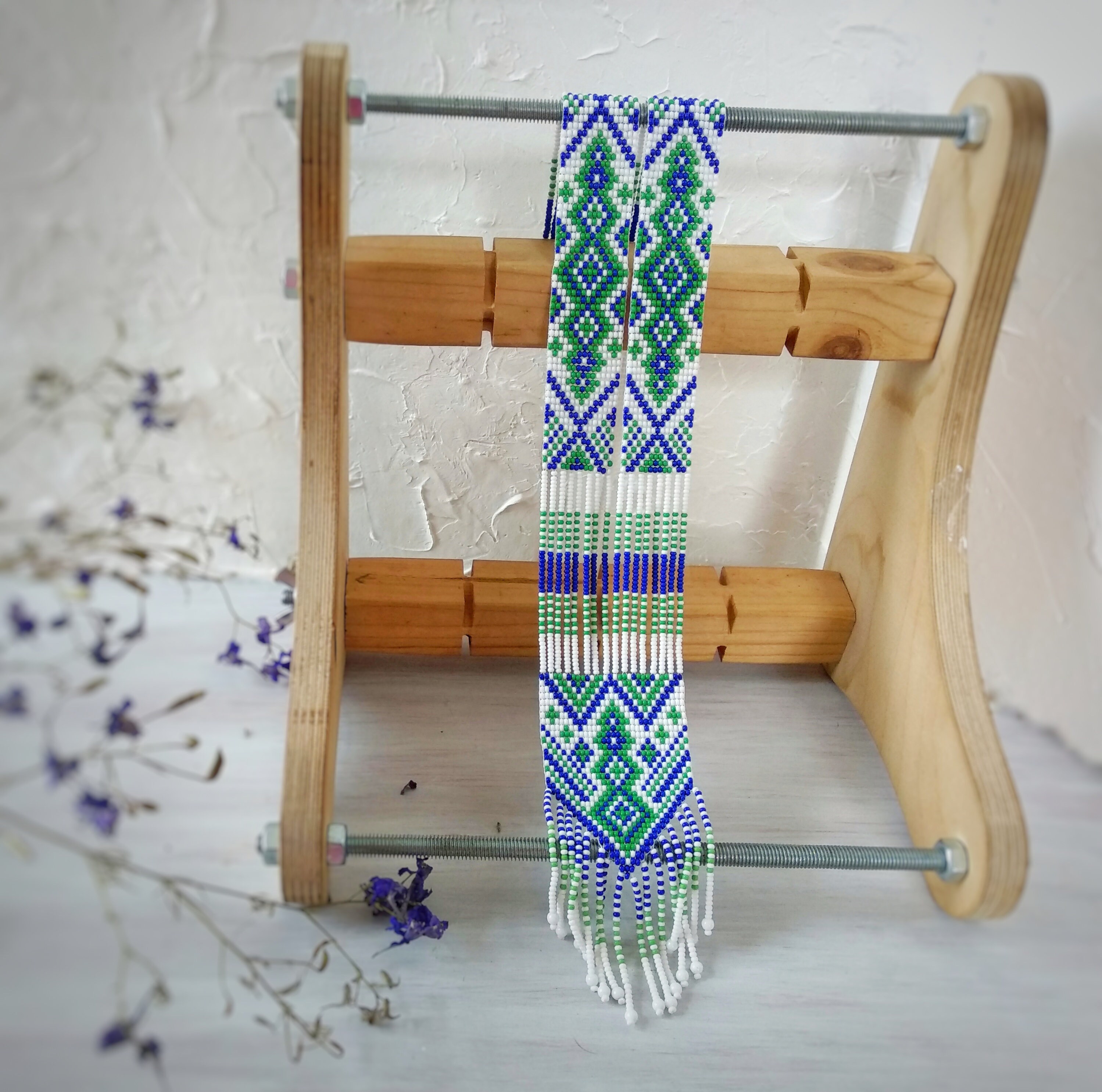 Bead Loom Necklace Gerdan Geometric Pattern Mullti Strand - Etsy