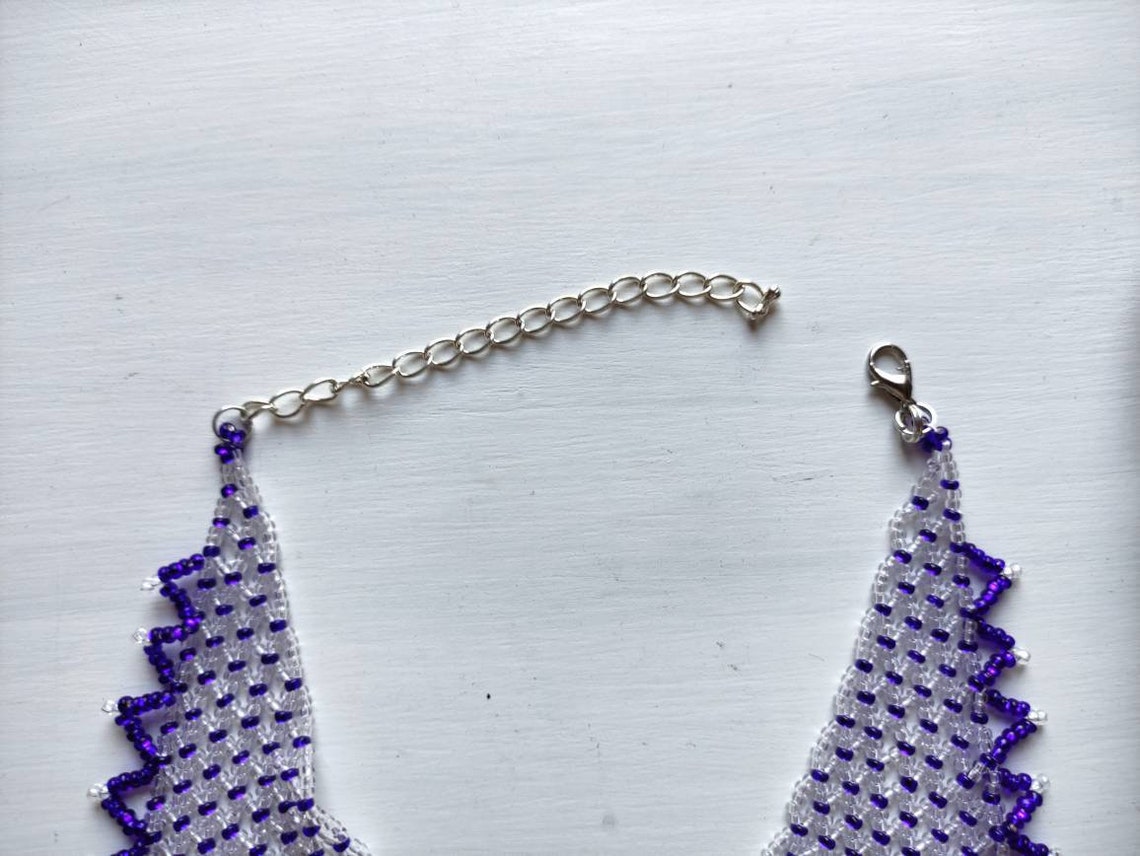 Beaded Scarf Necklace Beaded Netted Scarf Beaded Netted - Etsy