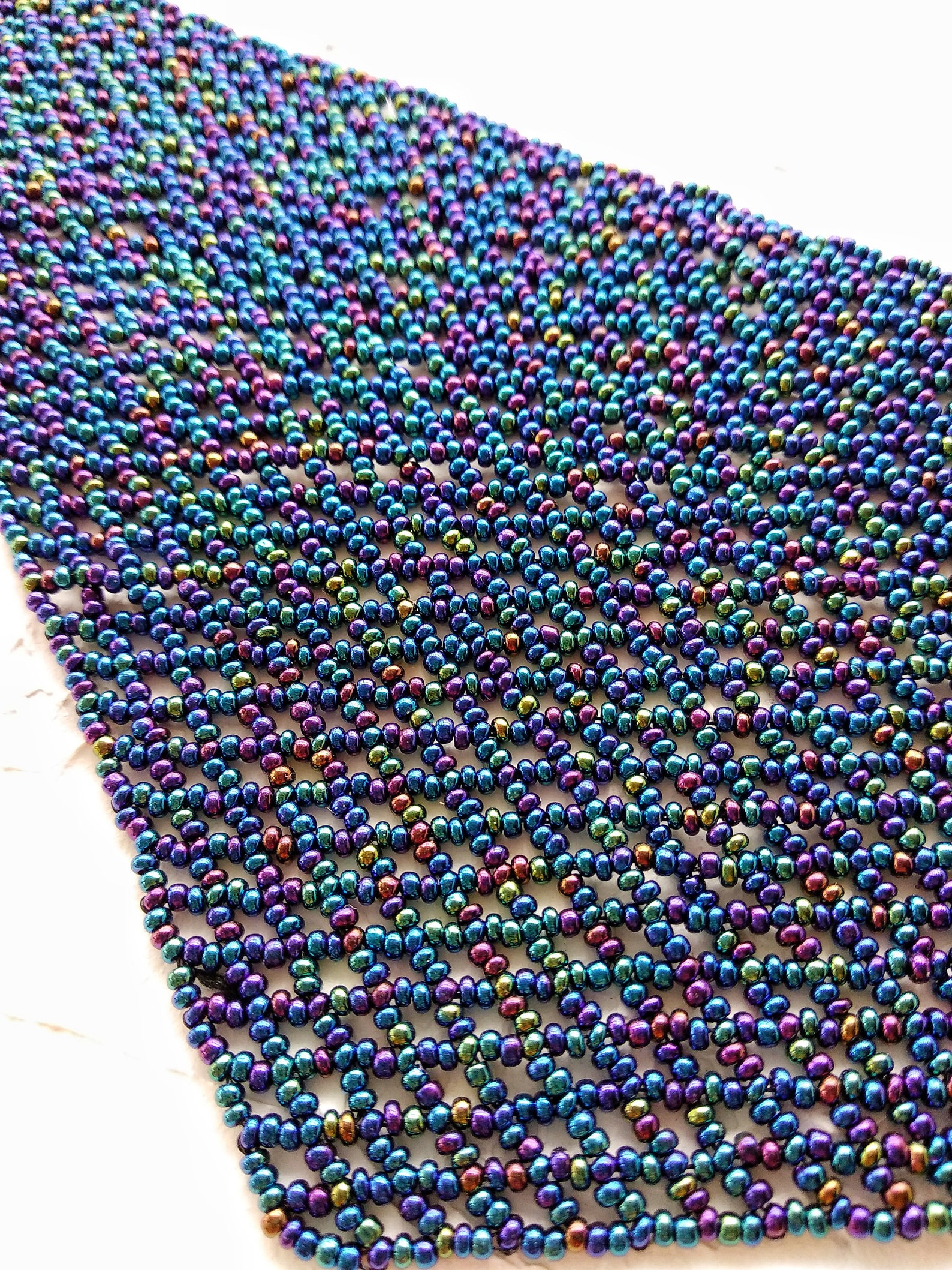 Beaded Scarf Necklace Beaded Netted Scarf Beaded Netted - Etsy