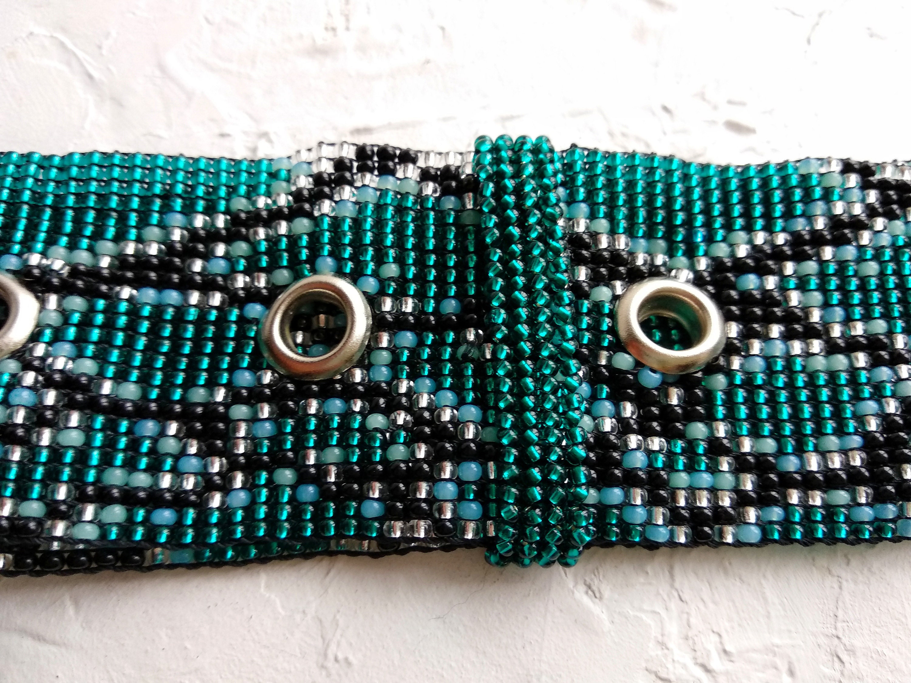Beaded Belt Beaded Loom Belt Green Beaded Belt Snake Beaded - Etsy