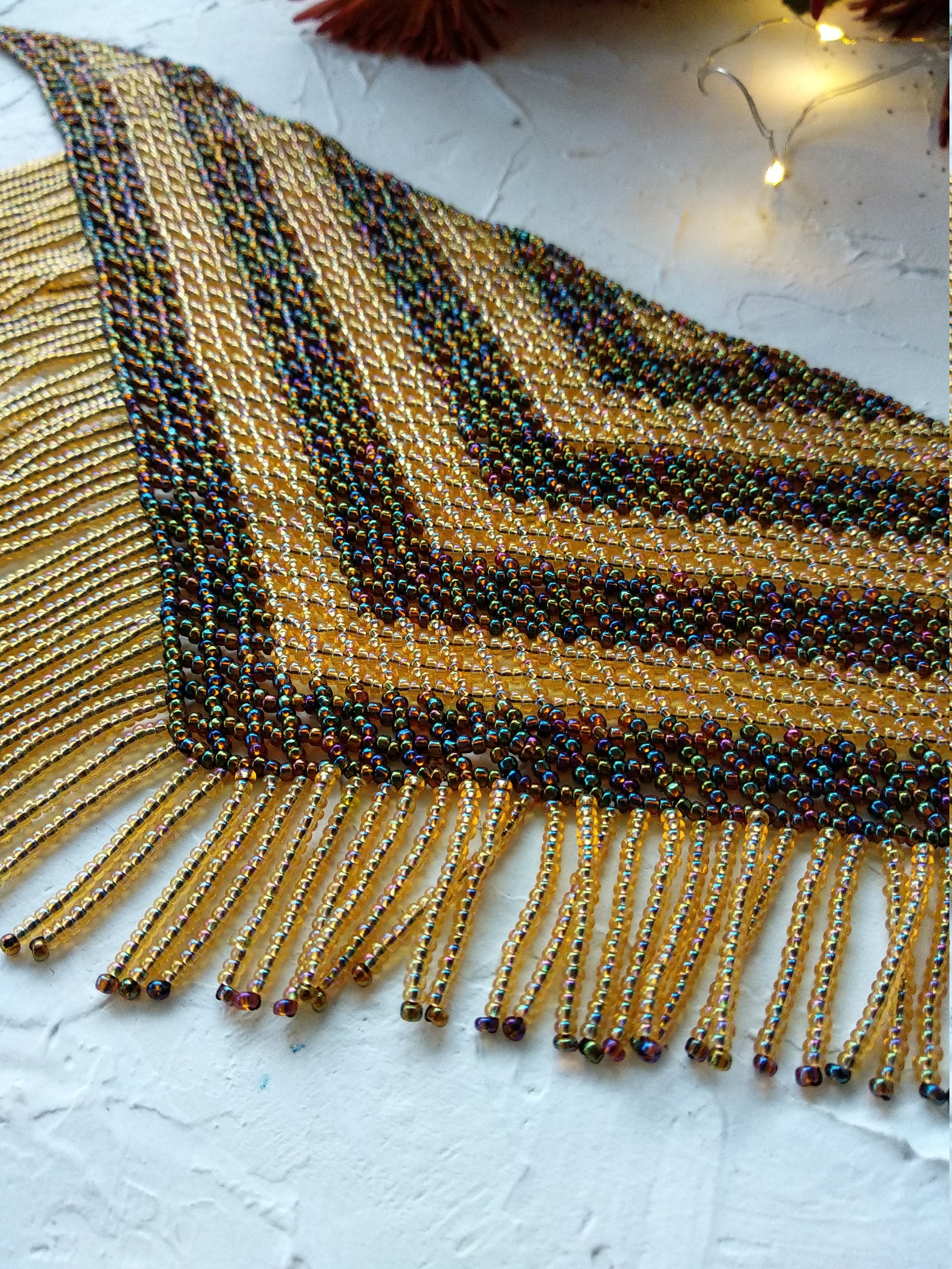 Beaded Scarf Necklace Beaded Netted Necklace Beaded Netted - Etsy