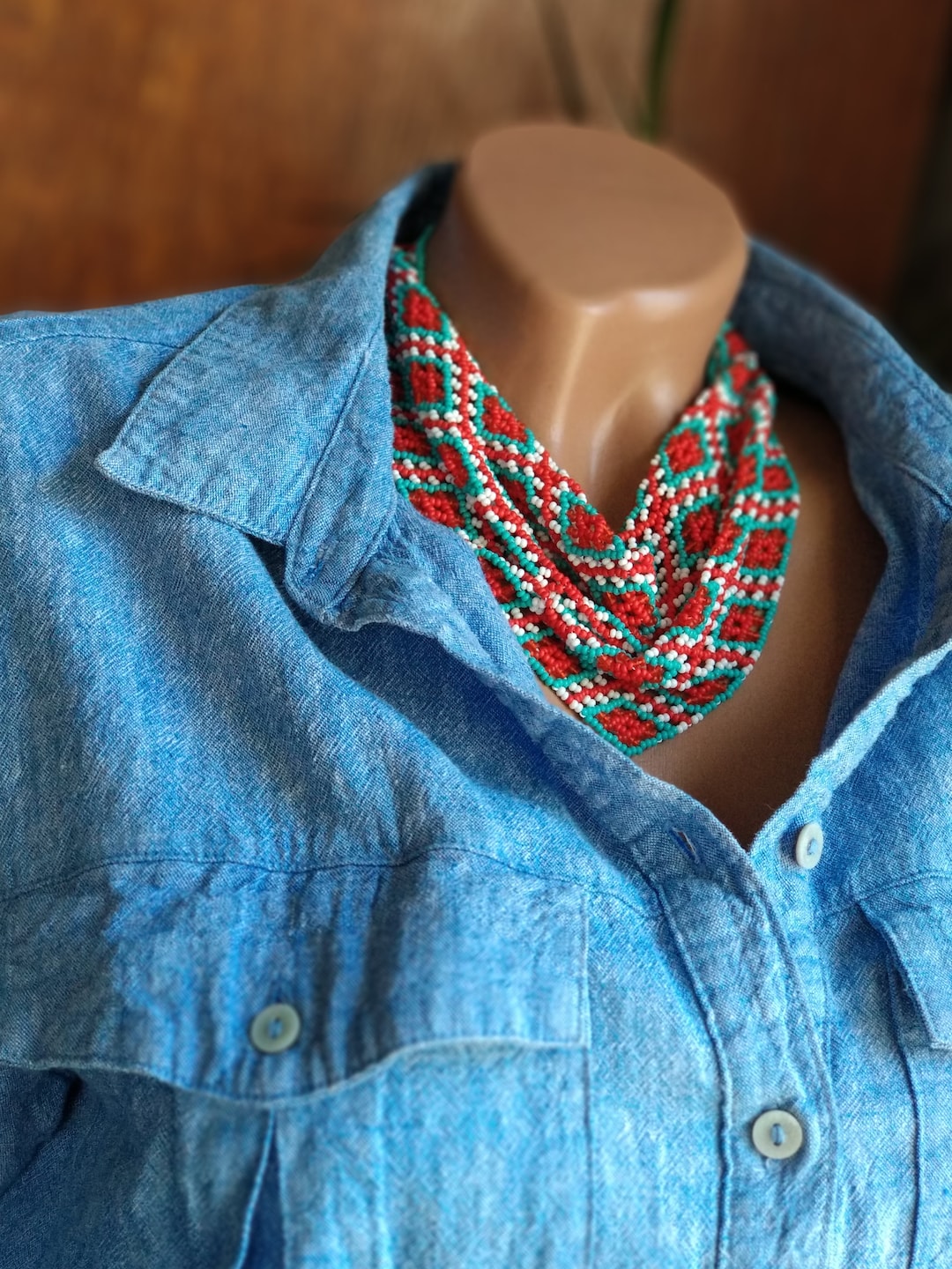 Beaded Scarf Necklace, Beaded Netted Scarf, Beaded Netted Necklace ...