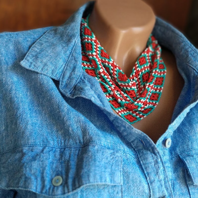 Scarf With Beads - Etsy