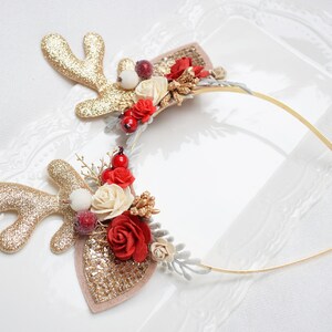Reindeer Headband, Deer Headband, Fawn Headband, Deer Antler Flower ...