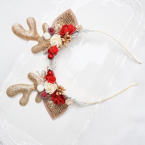 Reindeer Headband, Deer Headband, Fawn Headband, Deer Antler Flower ...