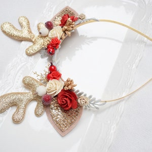 Reindeer Headband, Deer Headband, Fawn Headband, Deer Antler Flower ...