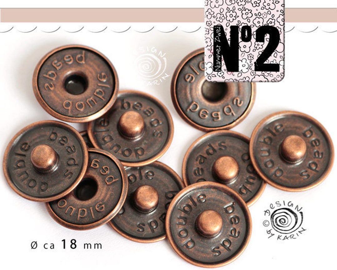 10 Snap Fastener Blanks - Bronze-colored - Creative Accessories - ø ...