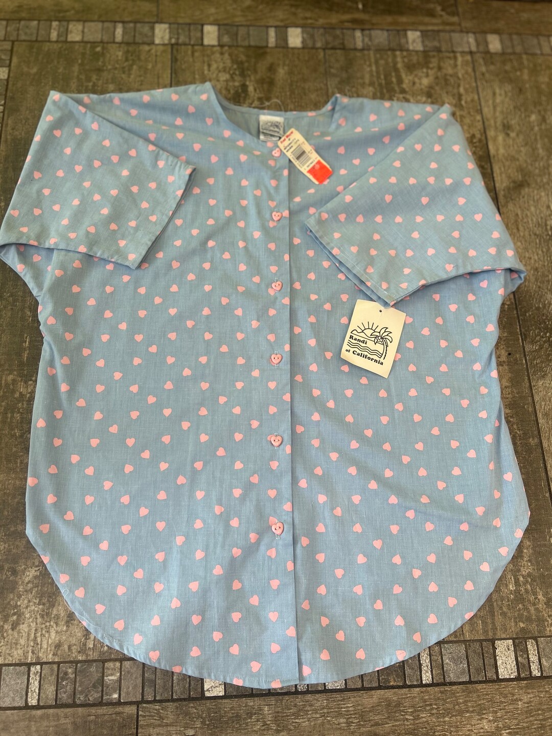 80’s DEADSTOCK Randi of California Heart Button up Shirt - Etsy