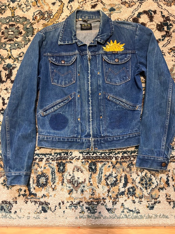 Vintage Embroidered Maverick Denim Jacket - Gem