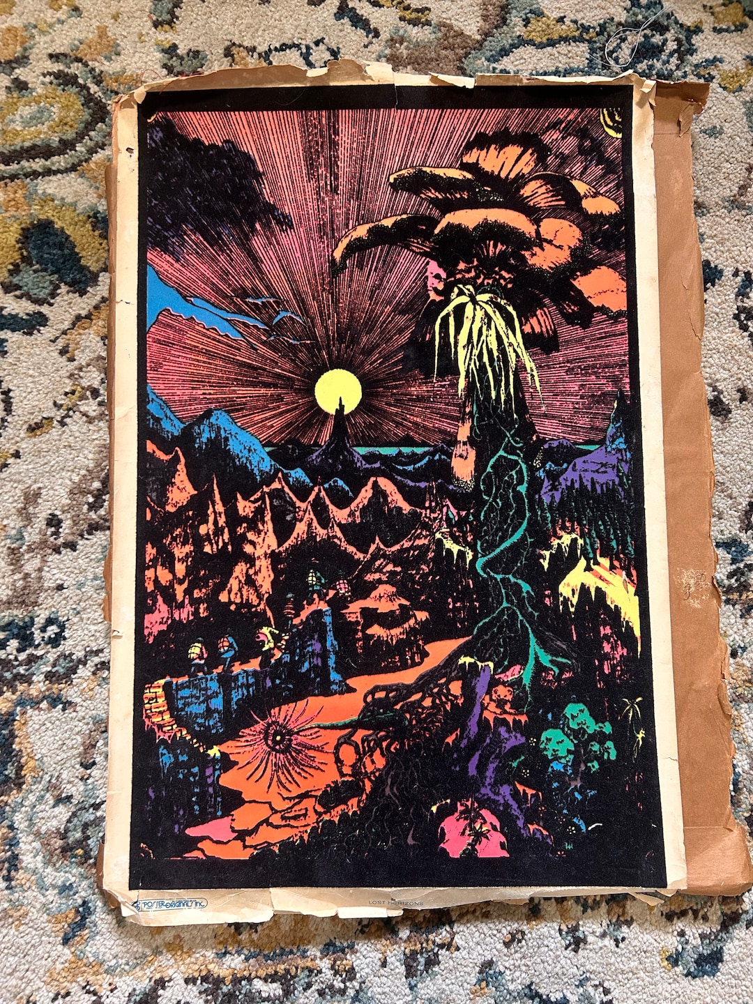 70’s Lost Horizons Black Light Fuzzy Poster - Etsy