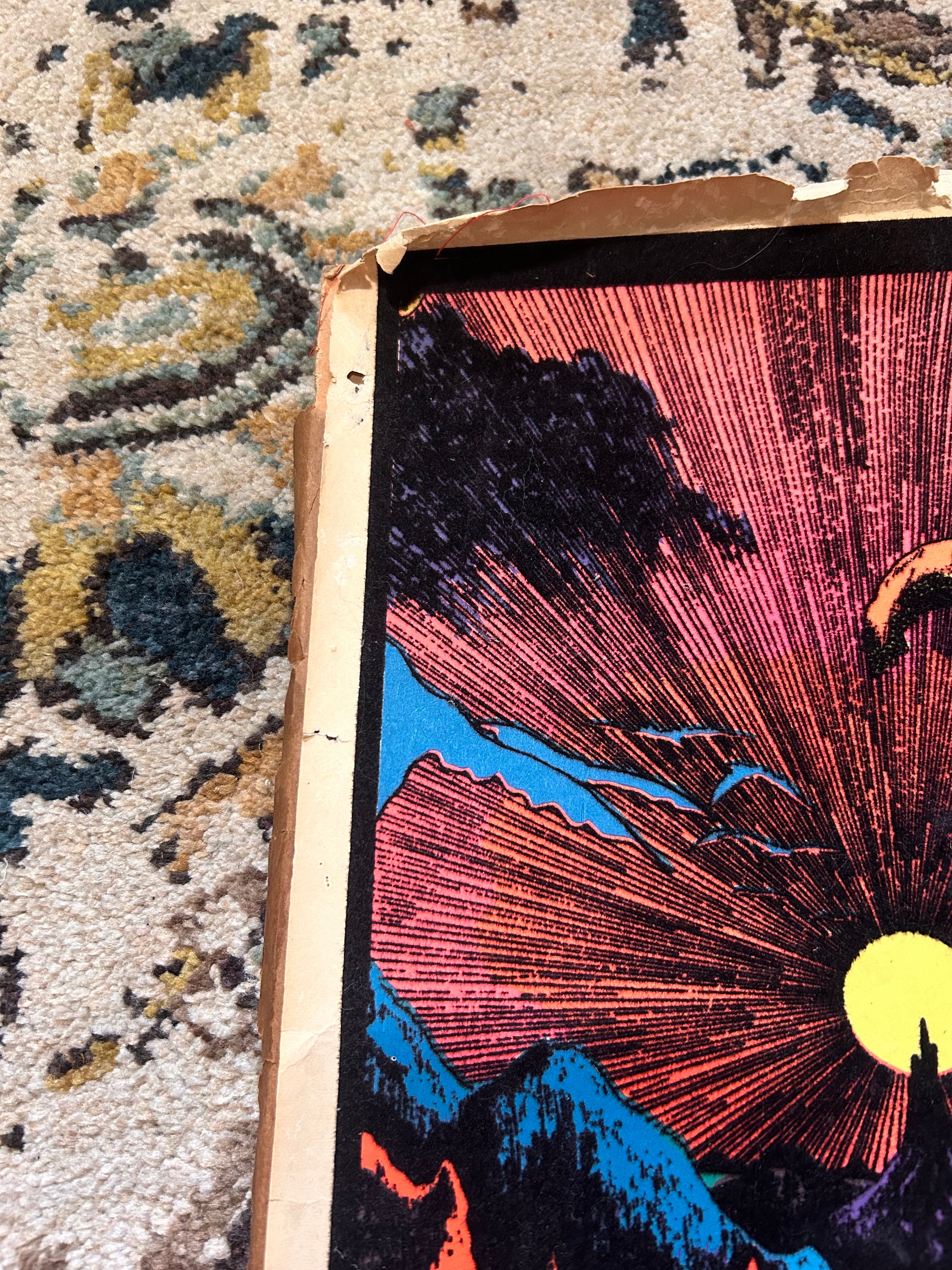 70s Lost Horizons Black Light Fuzzy Poster - Etsy