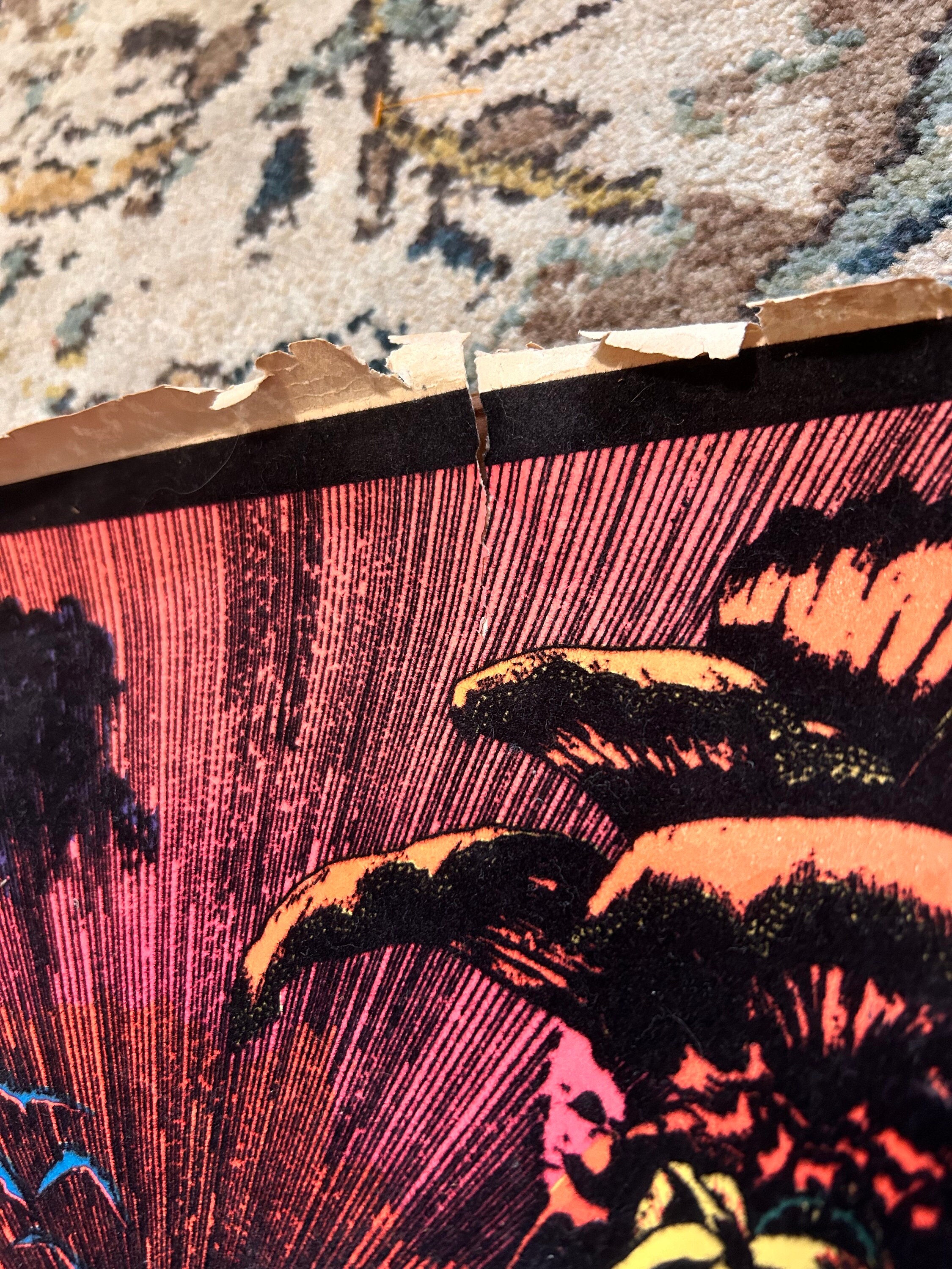 70s Lost Horizons Black Light Fuzzy Poster - Etsy