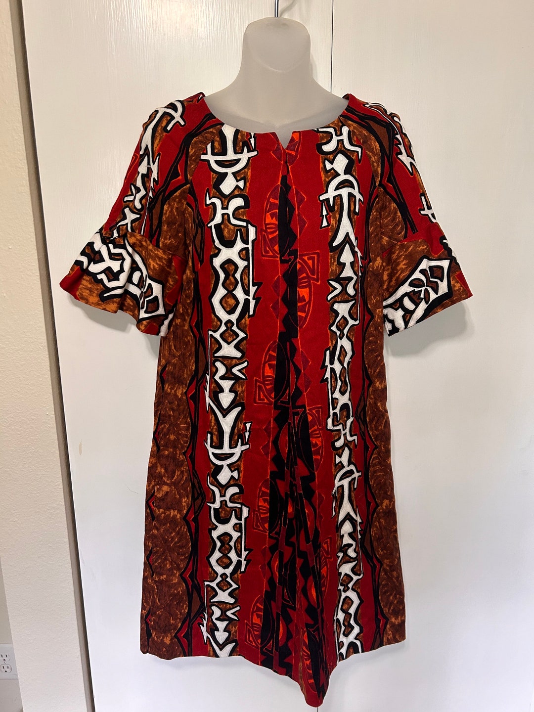 60’s Reef Hawaii Barkcloth Dress - Etsy