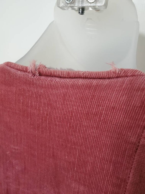 Vintage Dusty Rose Corduroy Long Bohemian Vest - Gem