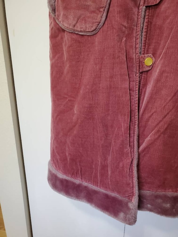 Vintage Dusty Rose Corduroy Long Bohemian Vest - Gem
