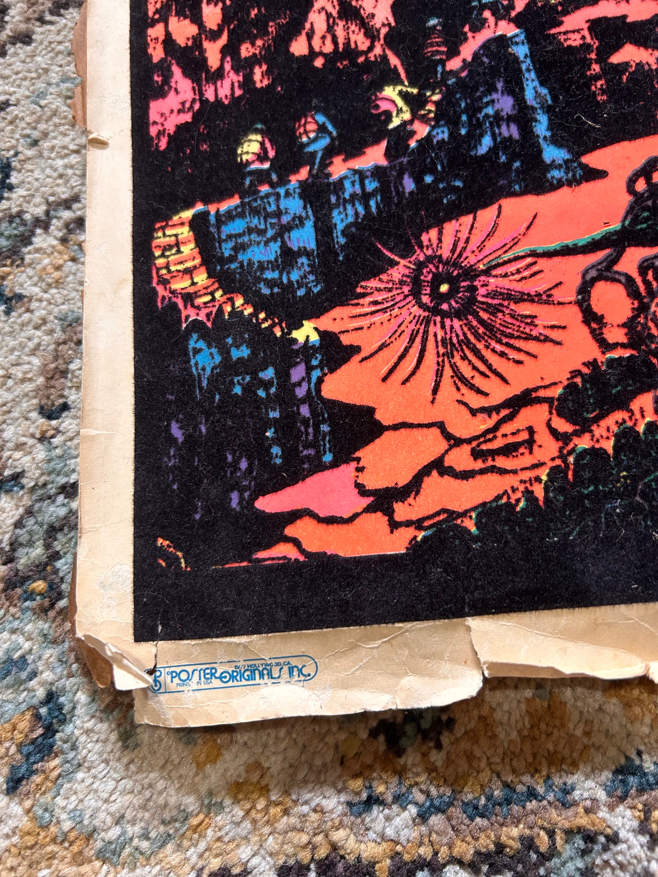 70s Lost Horizons Black Light Fuzzy Poster - Etsy