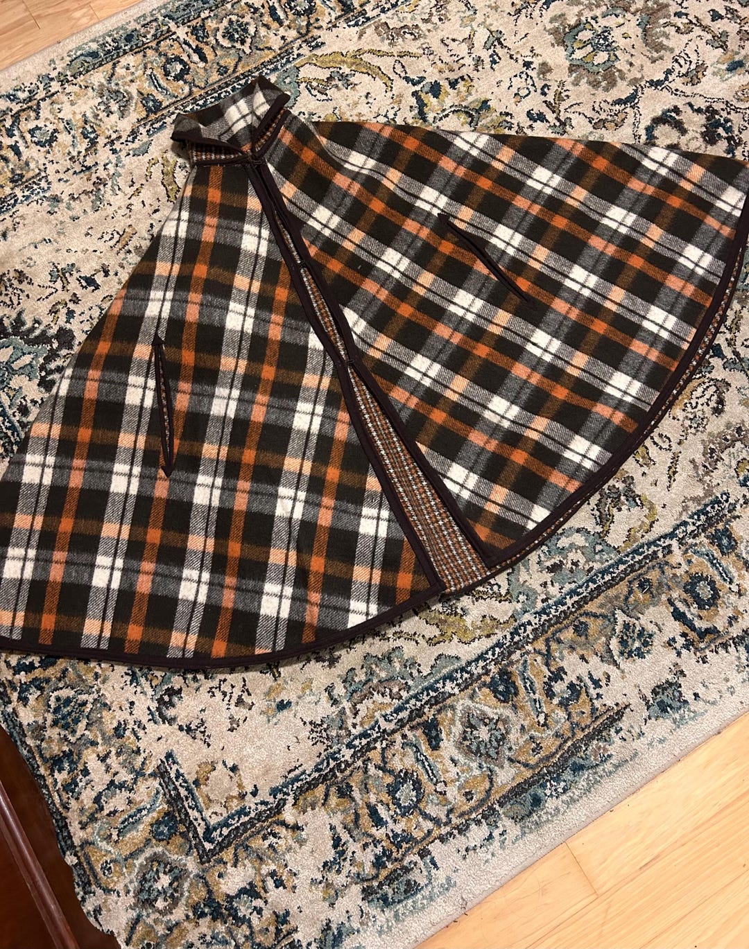 60’s REVERSIBLE Wool Plaid Cape - Etsy