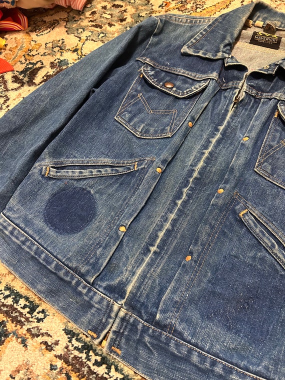 Vintage Embroidered Maverick Denim Jacket - Gem