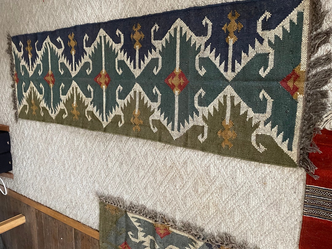 2x6" Wool Jute Handwoven Rug Runner From India Wool Jute Kilim - Etsy