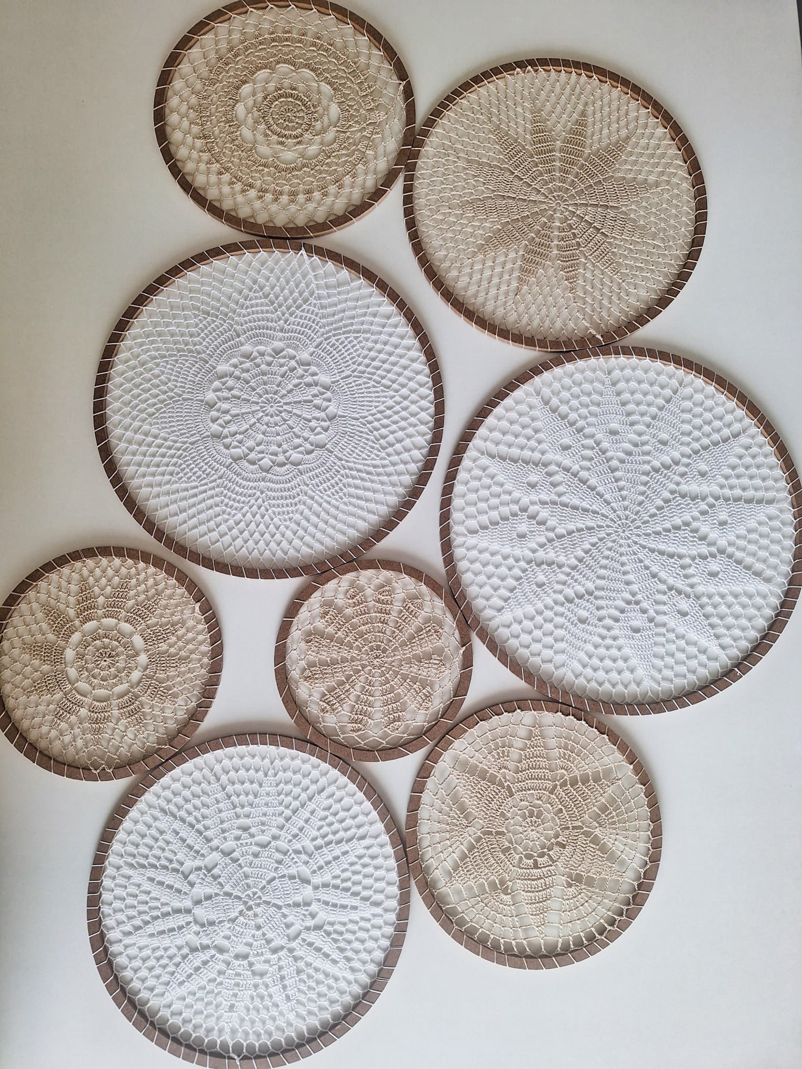 Handmade Crochet Lace Wall Hanging Ornaments, Boho Lace Set, Wall Decor ...