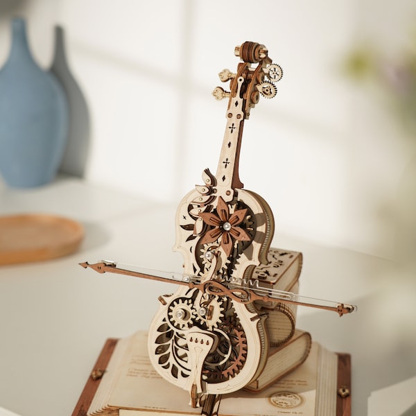 Magic Cello Mechanical 3d Wooden Music Box Puzzle - Etsy