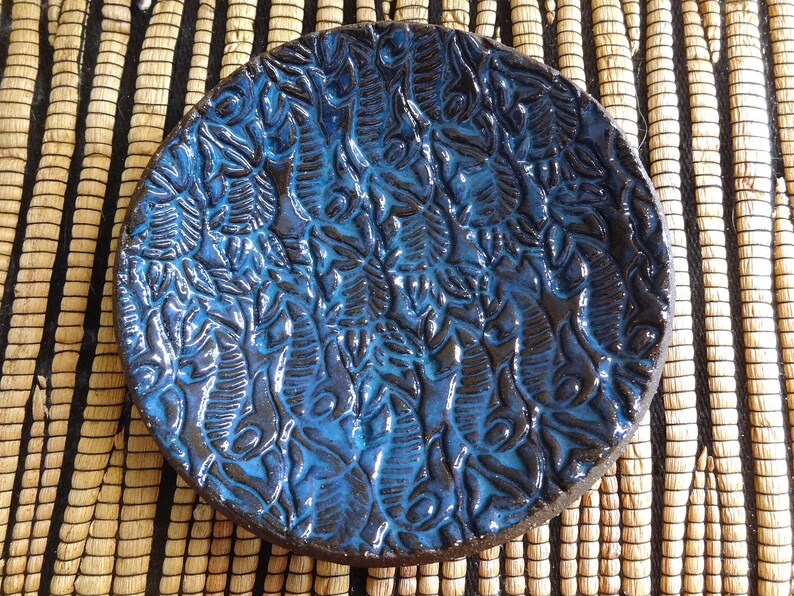 Rustic Blue Ceramic Ring Holder. Ring Dish Ring Bowl. - Etsy