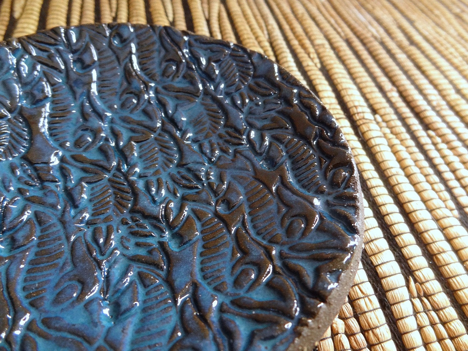 Rustic Blue Ceramic Ring Holder. Ring Dish Ring Bowl. - Etsy