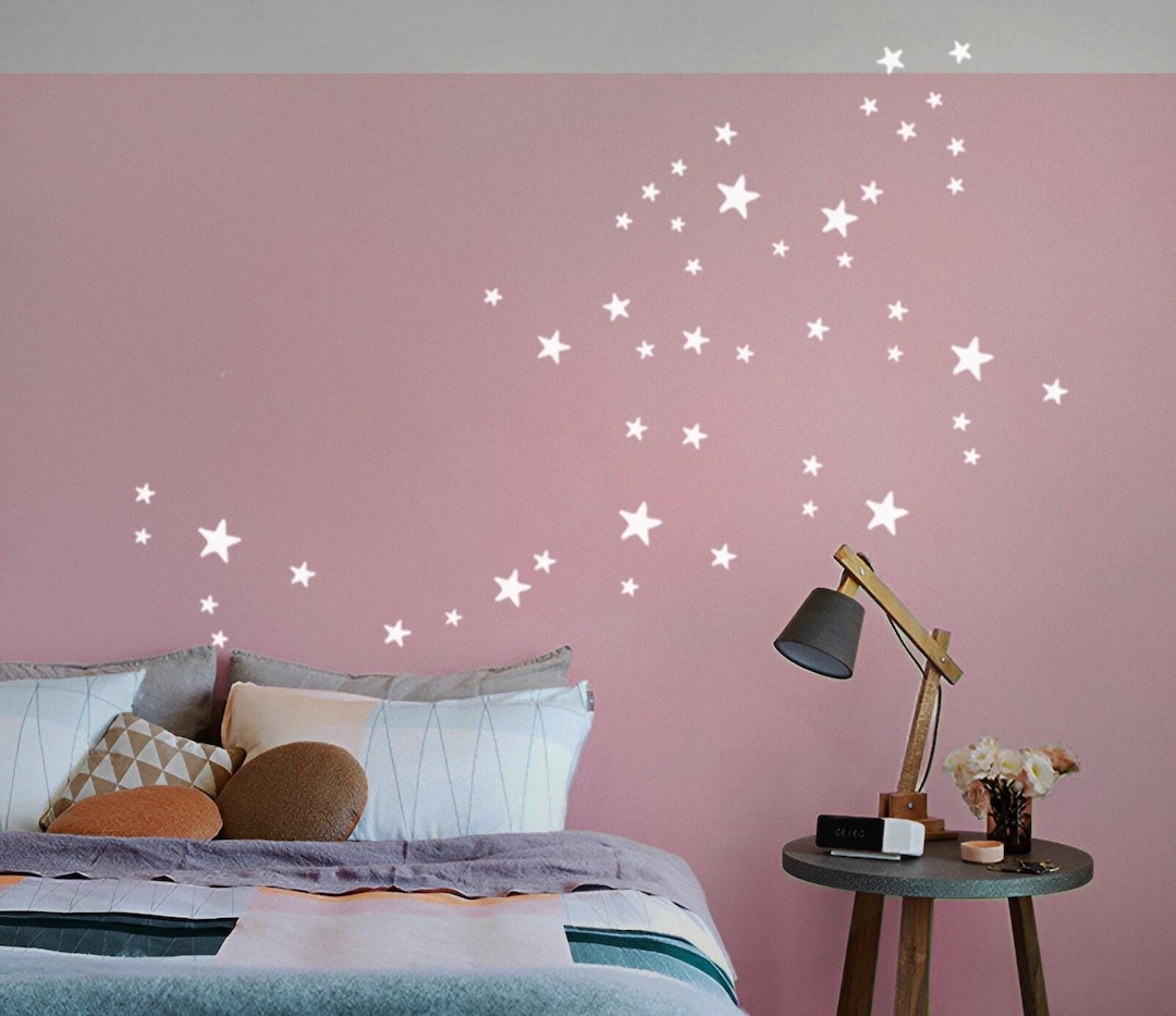 Star Wall Decals, Mixed Size White Wall Sticker Stars , 2,5 up to 7 Cm ...