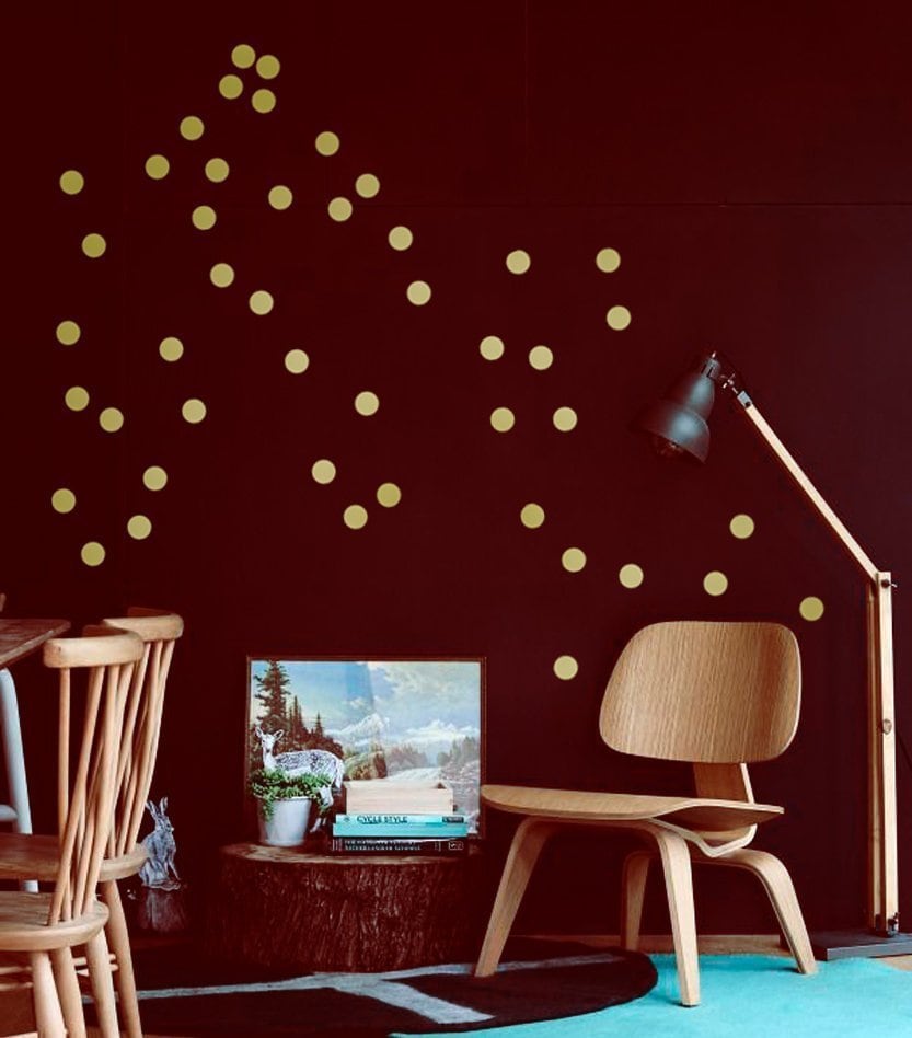 Gold Wall Decal Dots Set of 50 mixed Sized Dots from 3 up to | Etsy