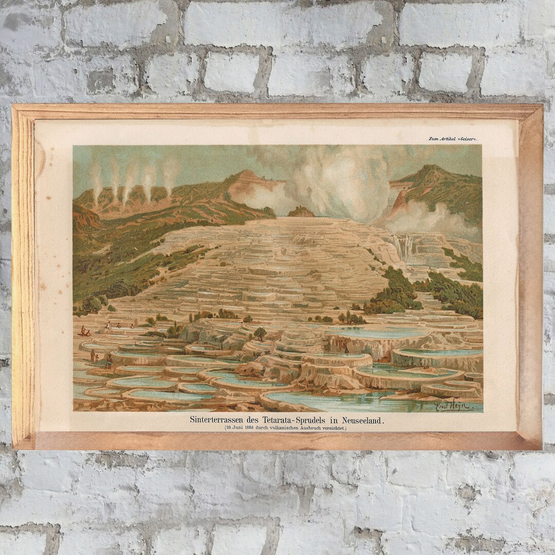 1900 New Zealand Landscape Sinter Terraces of the Tetarata Spring ...