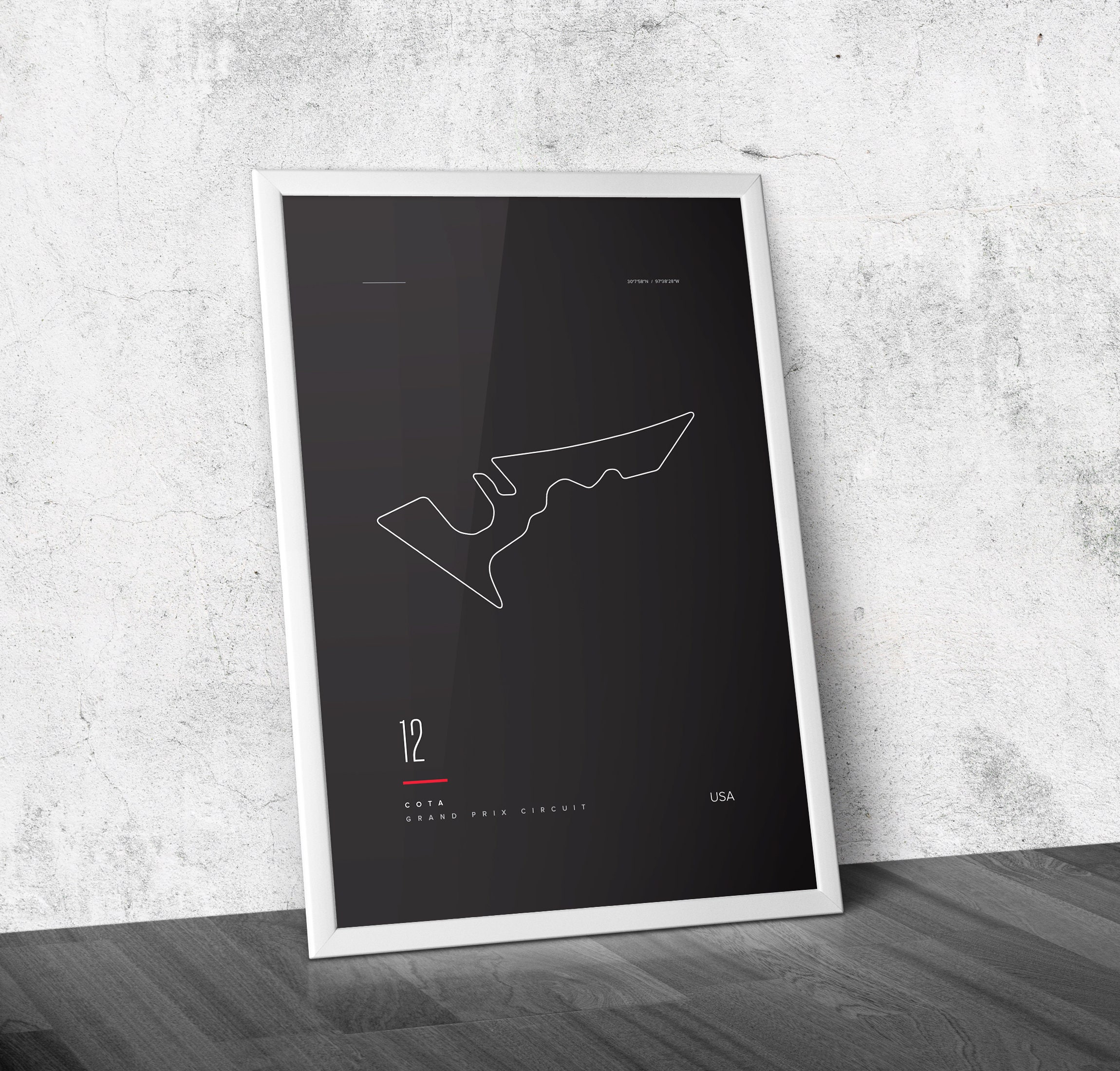 COTA Grand Prix Circuit Track Poster - Black DIGITAL ONLY - Etsy