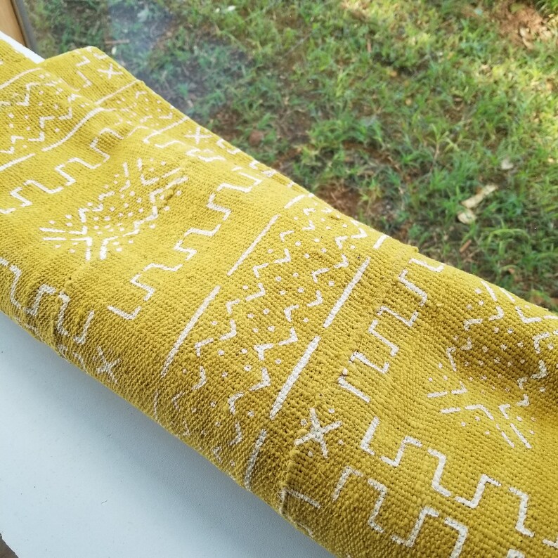 Mustard Yellow Mud Cloth Fabric - Etsy