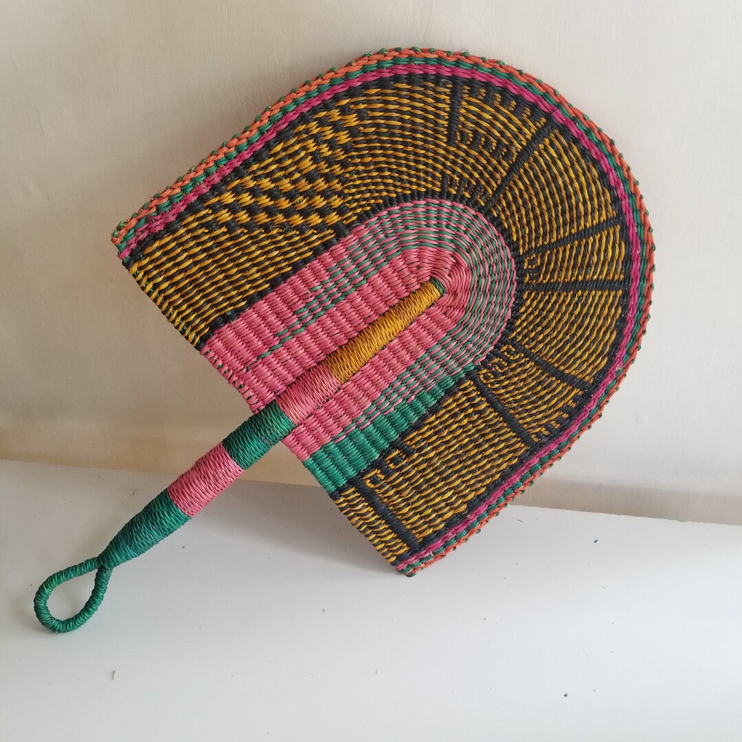 Ghana Woven Fan/ Woven Fan/ African Straw Fan/ Ethnic Wall Decor ...